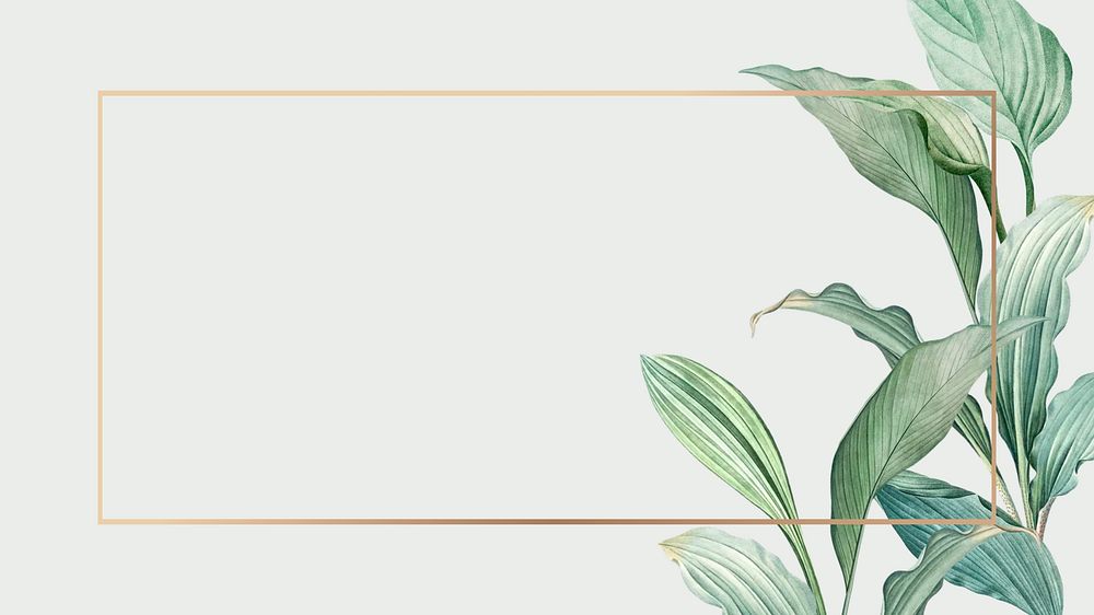 Botanical gold frame desktop wallpaper | Premium Photo - rawpixel