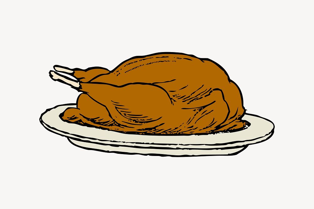 Roasted chicken clipart vector | Free Vector - rawpixel