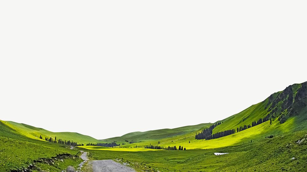 Green hills border psd | Premium PSD - rawpixel