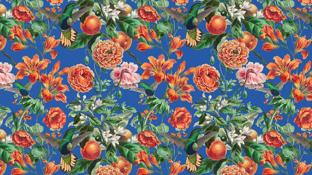 Vintage floral pattern computer wallpaper | Premium Photo Illustration ...