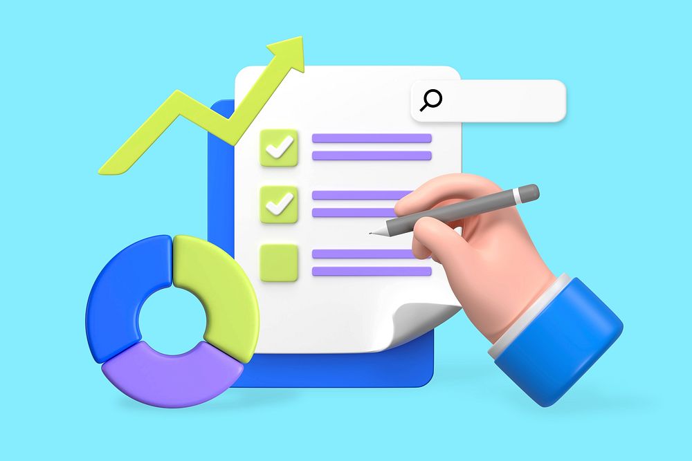 Task manager 3D, blue background | Free Photo - rawpixel