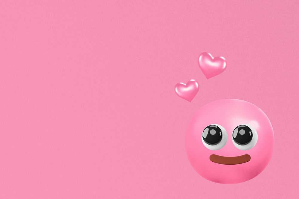 Aesthetic pink 3D emoticon background | Free Photo - rawpixel