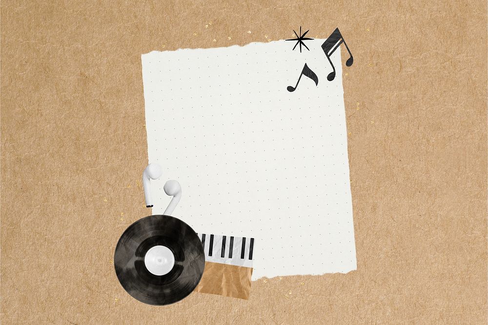 Retro music ripped paper, aesthetic | Premium Photo - rawpixel