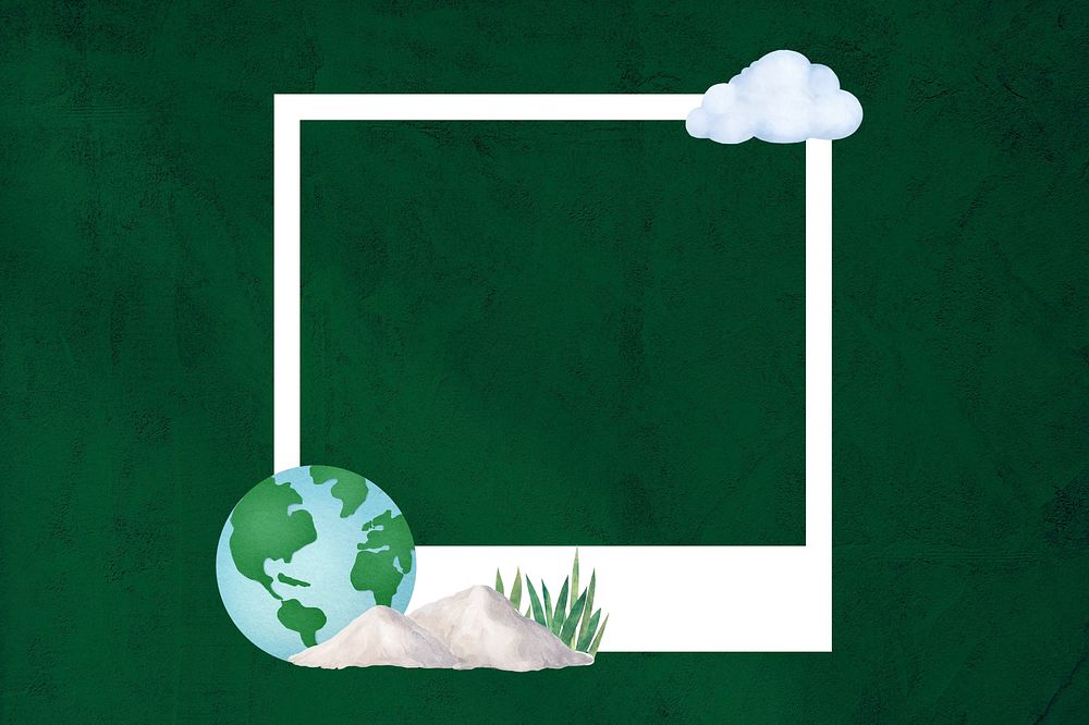 Environment globe instant film frame, | Premium Photo - rawpixel