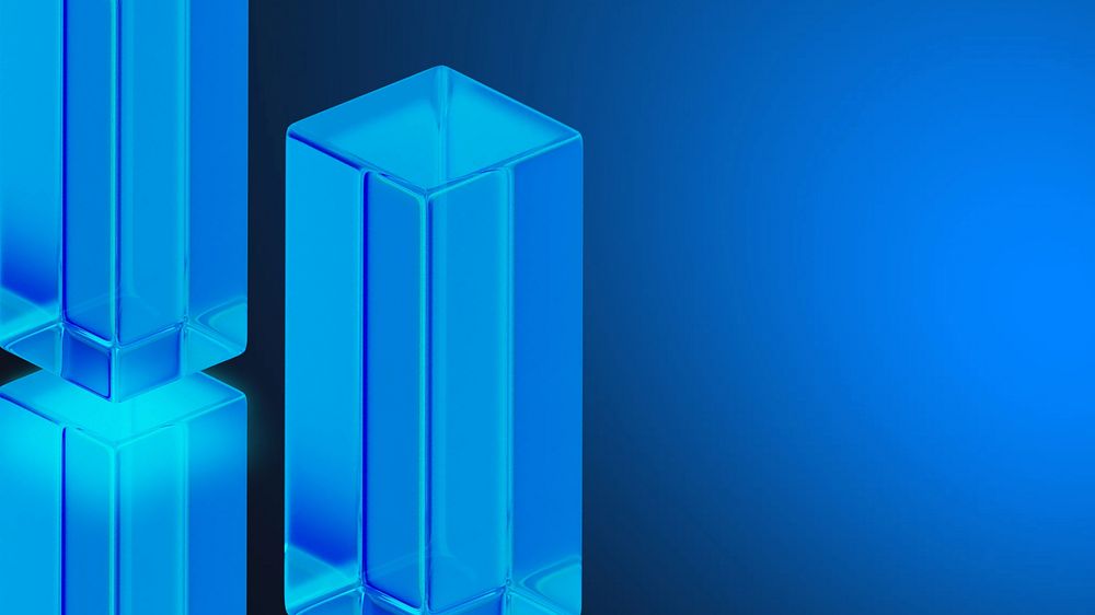 Blue glass pillars desktop wallpaper, | Premium Photo - rawpixel