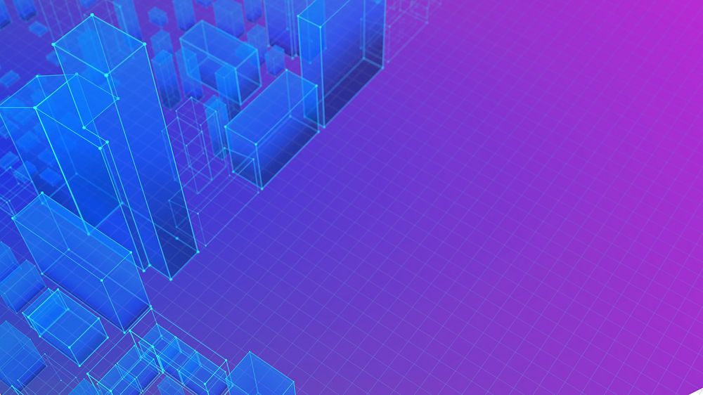 Gradient wireframe building desktop wallpaper, | Premium Photo - rawpixel