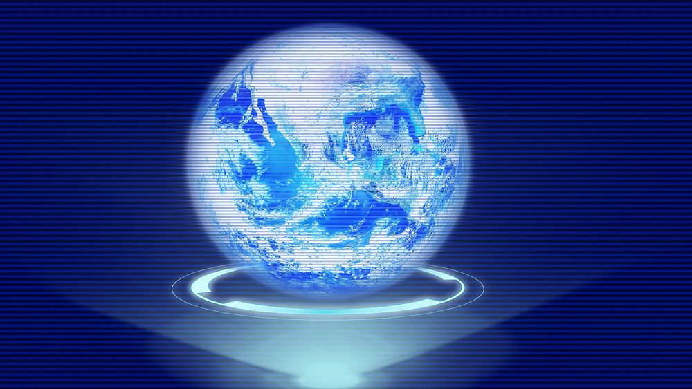 Hologram futuristic world desktop wallpaper, | Premium Photo - rawpixel