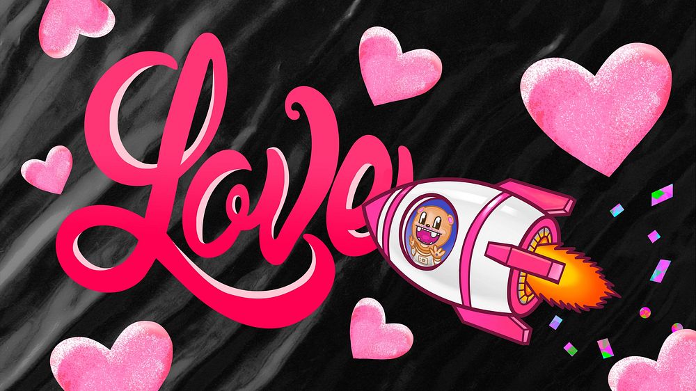 Flying love rocket HD wallpaper, | Premium Photo Illustration - rawpixel