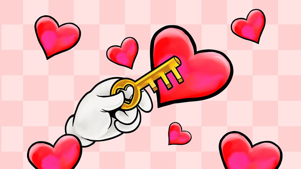 Key heart desktop wallpaper, love | Premium Photo Illustration - rawpixel