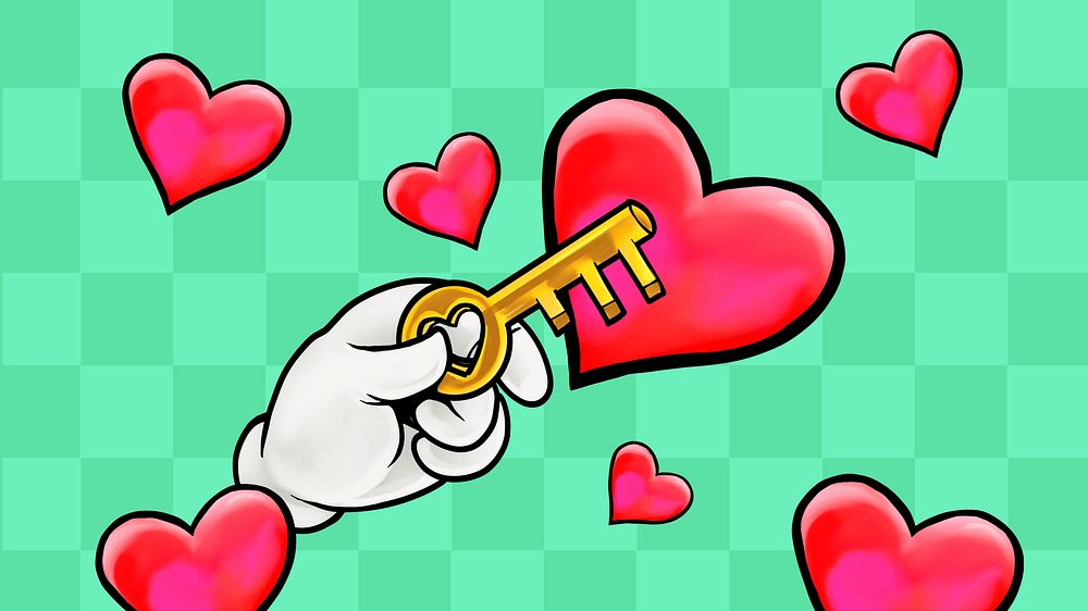 Key to heart desktop wallpaper, | Premium Photo Illustration - rawpixel