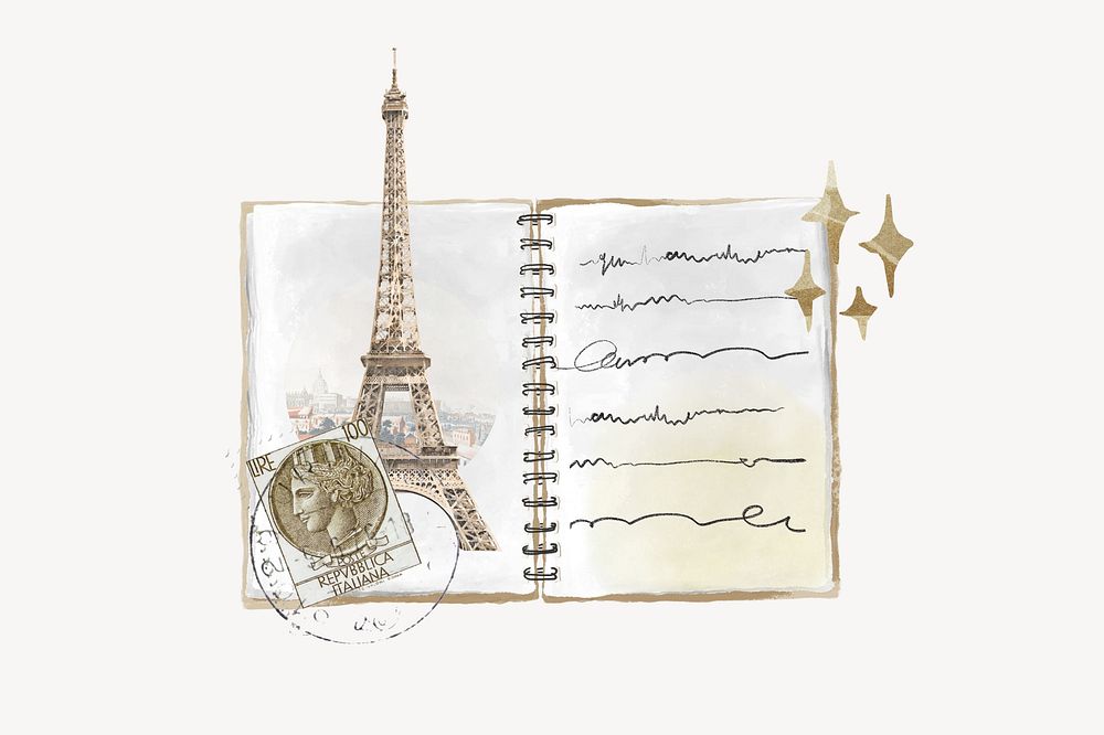 Paris journal aesthetic background, paper | Premium Photo - rawpixel
