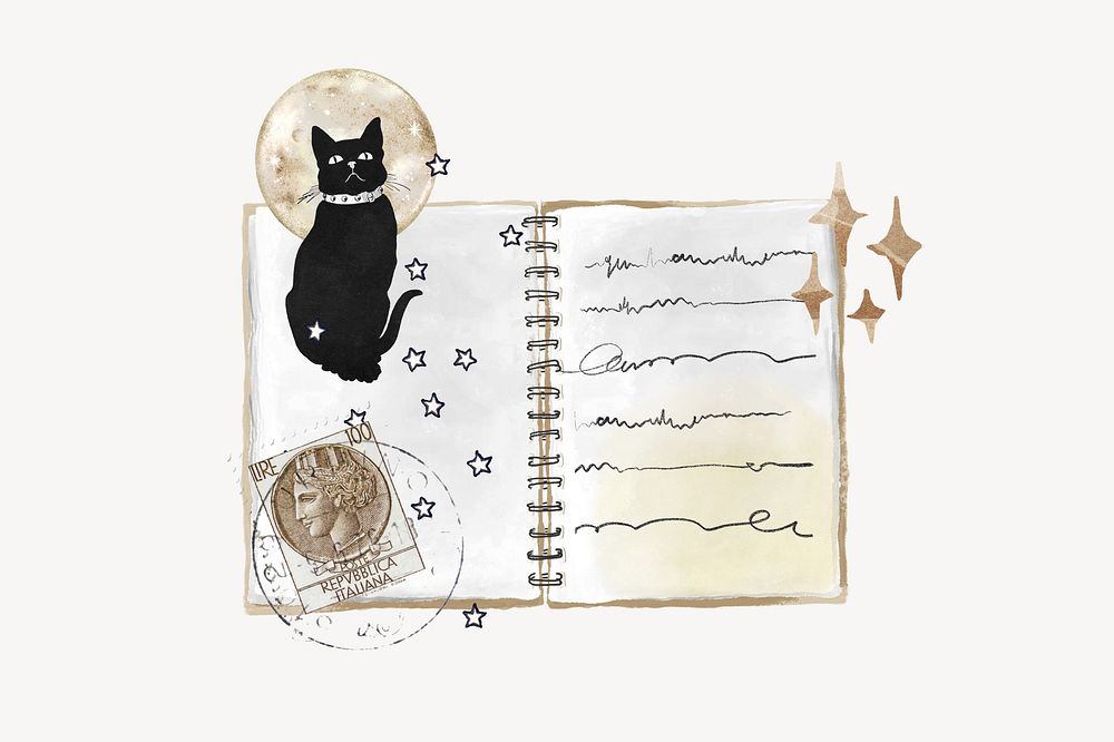 Cat journal aesthetic background, paper | Premium Photo - rawpixel