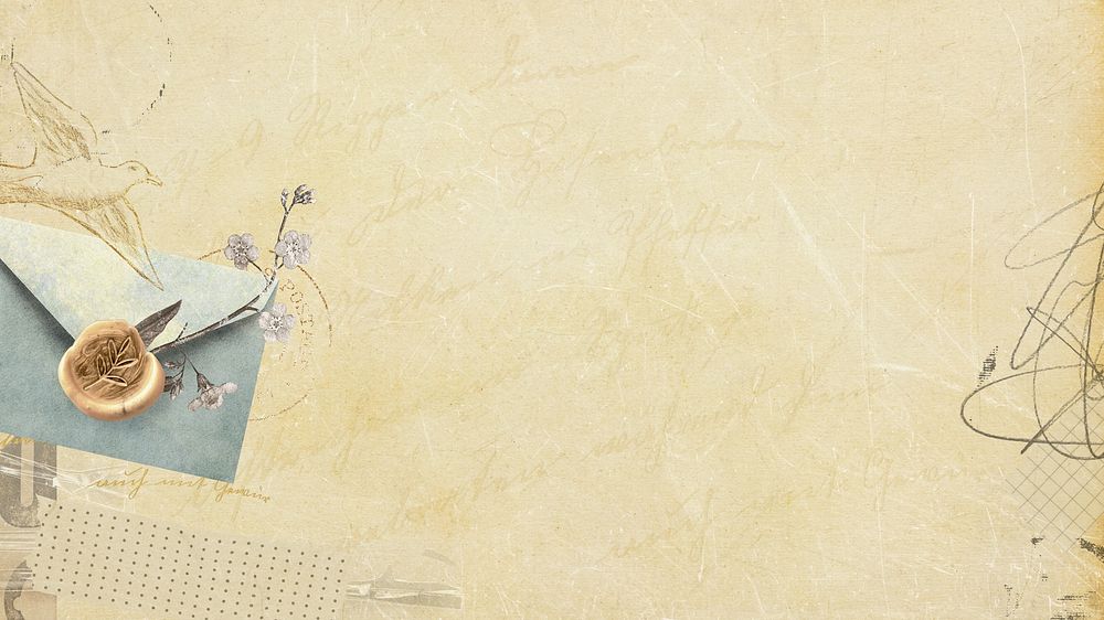 Vintage letter collage desktop wallpaper, | Premium Photo - rawpixel