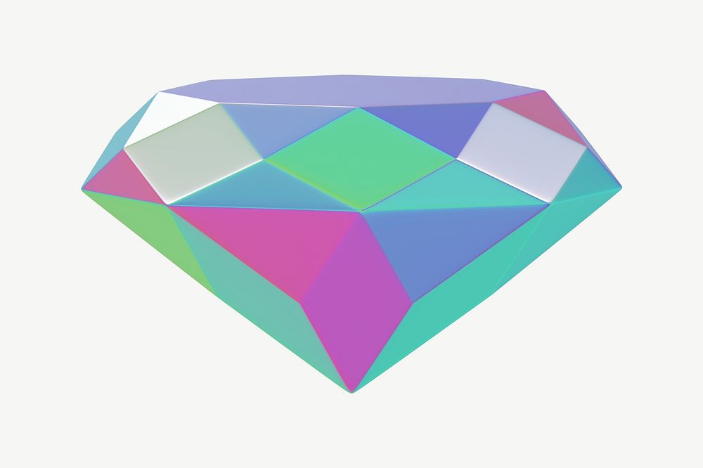 Colorful diamond, 3D rendering shape | Premium PSD - rawpixel