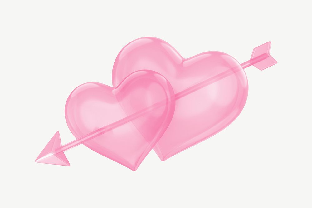 Pink arrow heart, 3D Valentine's | Premium PSD - rawpixel
