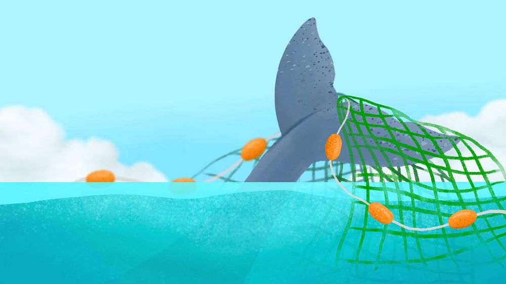 Illegal fishing, blue desktop wallpaper | Premium Photo Illustration ...