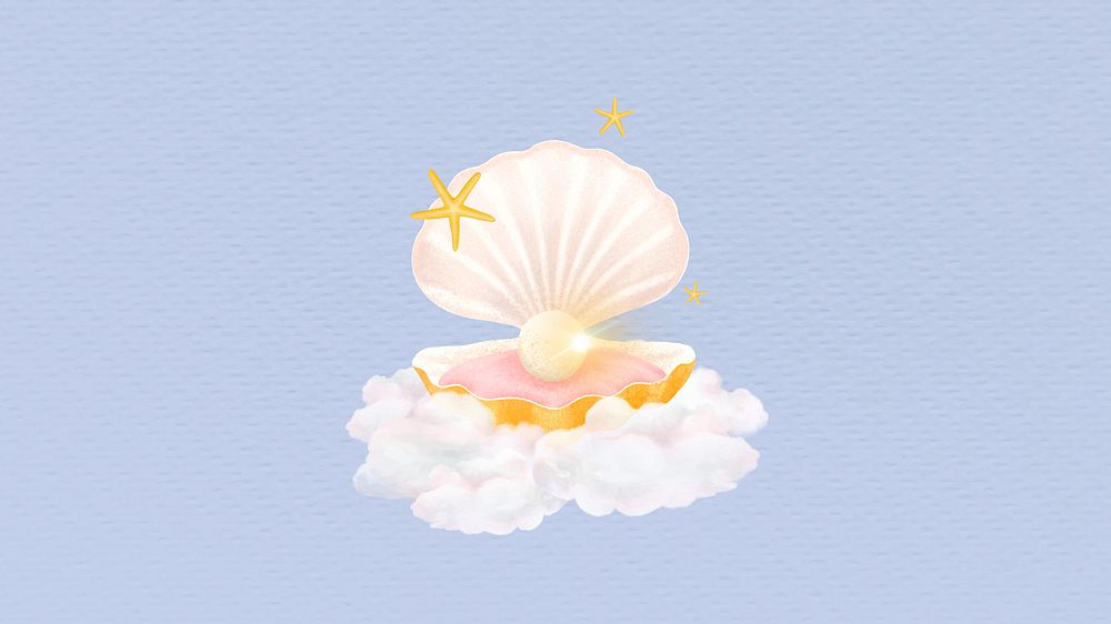 Aesthetic pearl shell desktop wallpaper | Premium Photo Illustration ...