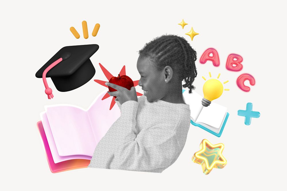 3D education collage remix design | Premium Photo - rawpixel
