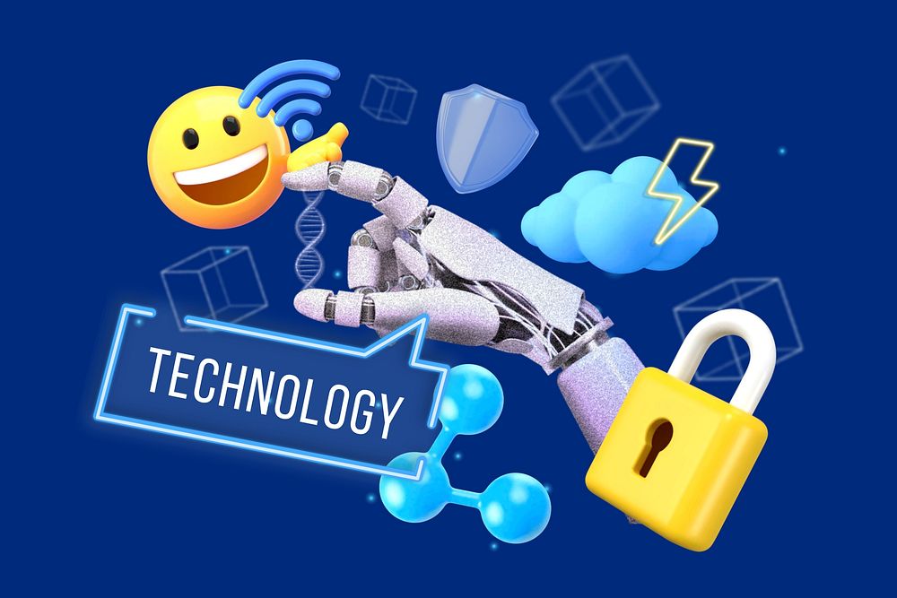 Futuristic technology word element, 3D | Premium Photo - rawpixel