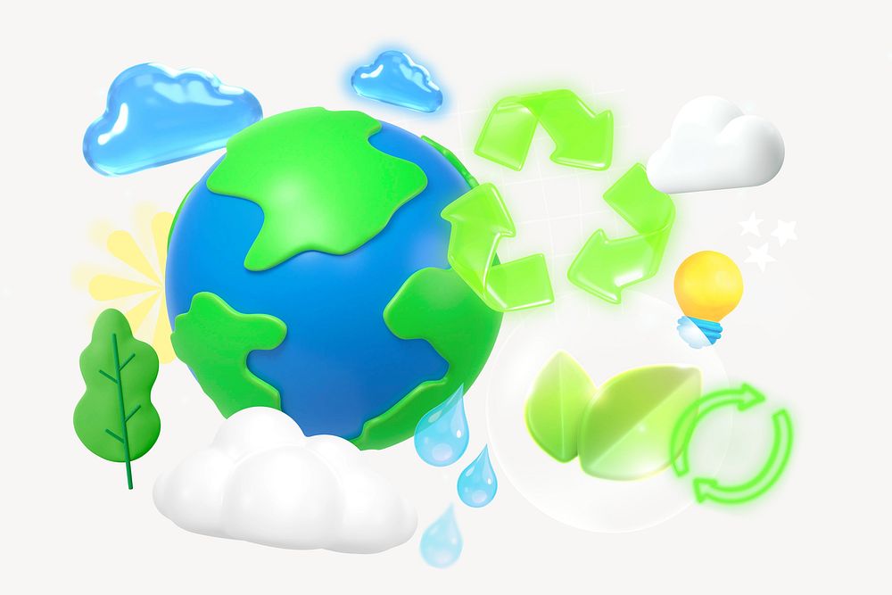 3D recycle globe collage remix | Premium Photo - rawpixel