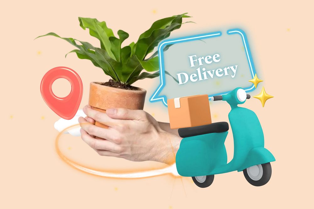 Free delivery word element, 3D | Premium Photo - rawpixel