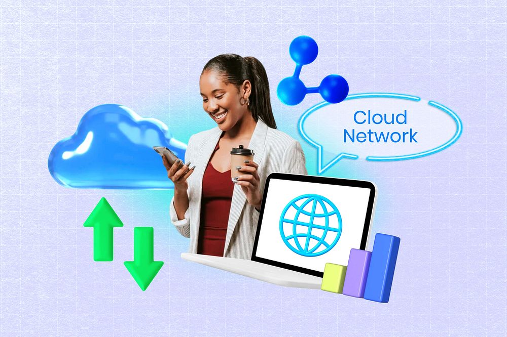Cloud network collage remix design | Free Photo - rawpixel