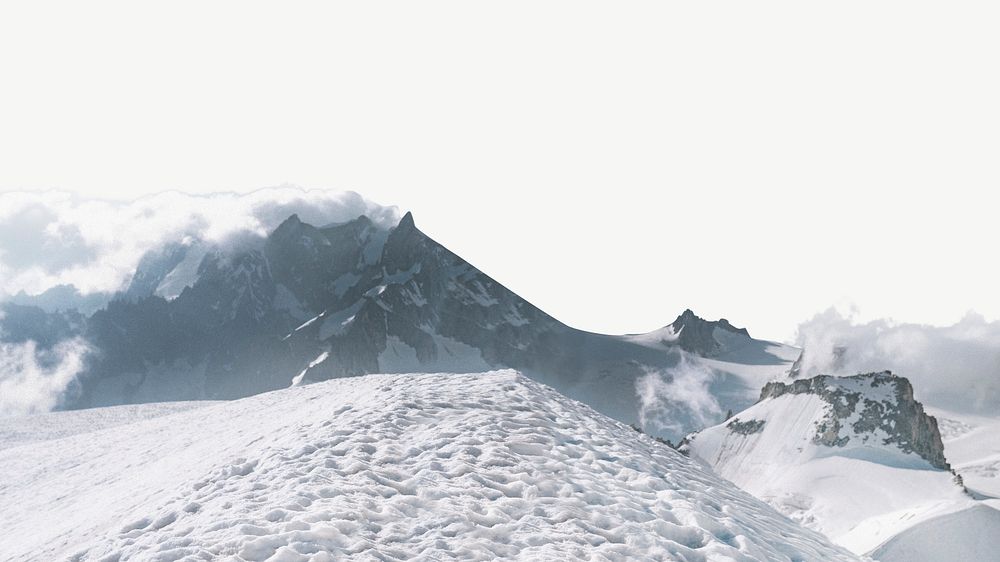 Winter snowy mountain border psd | Premium PSD - rawpixel