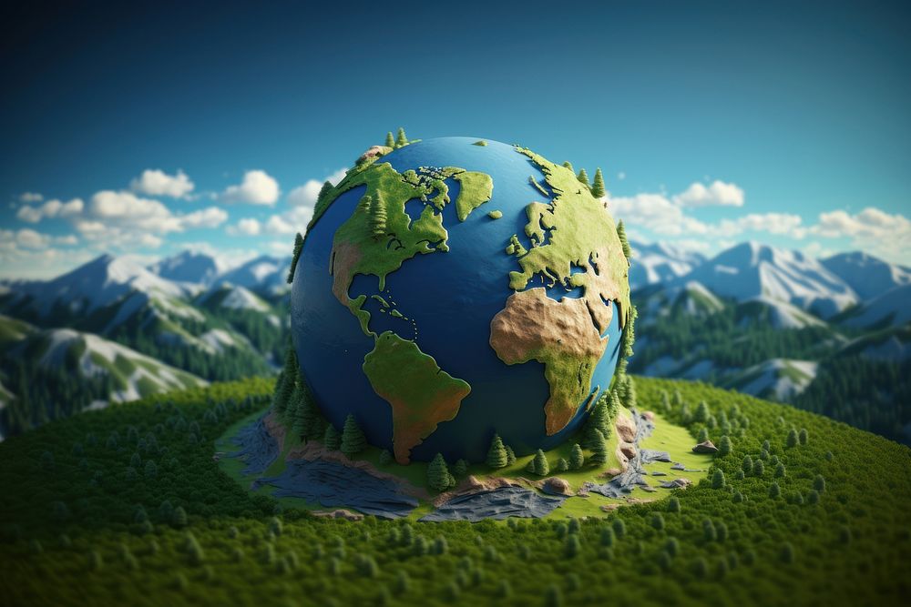 World map landscape outdoors planet. | Free Photo Illustration - rawpixel