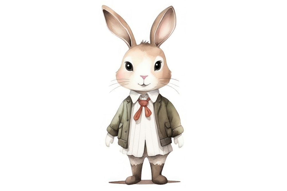 Rabbit wear student uniform standing | Free Photo Illustration - rawpixel