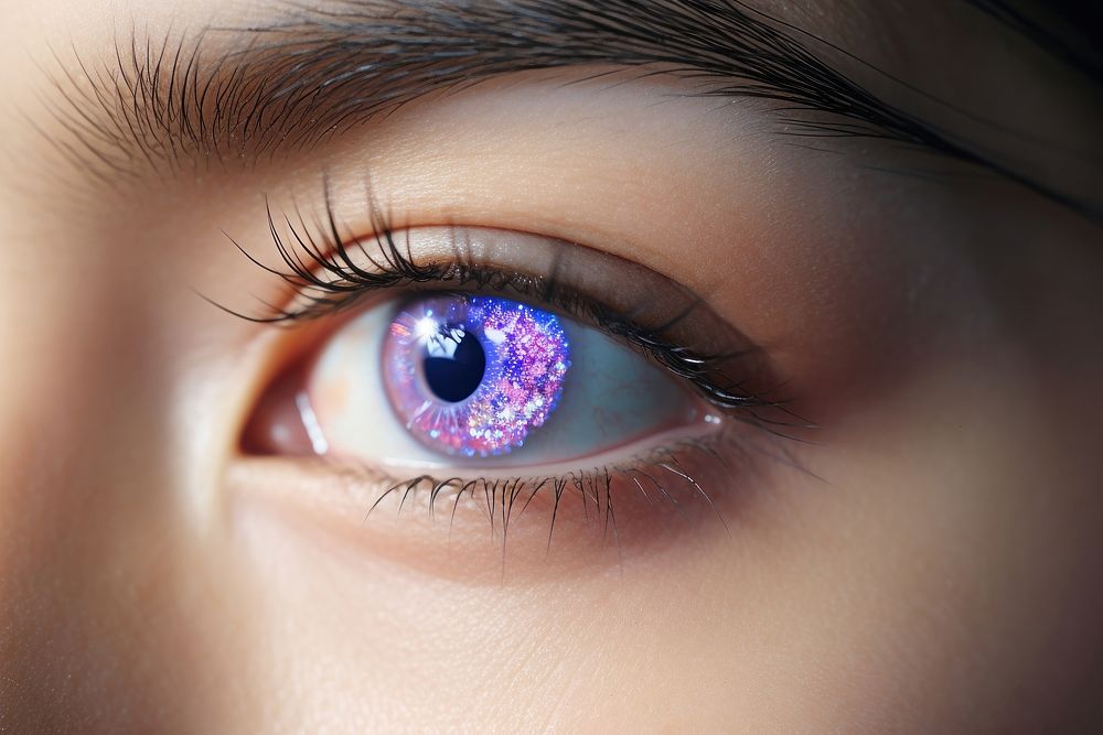 Sparkly purple eye. AI generated | Premium Photo - rawpixel