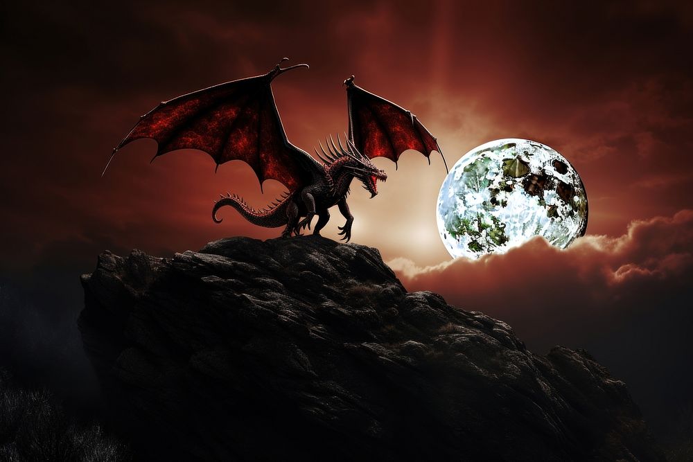 Red dragon moon outdoors nature. | Premium Photo - rawpixel