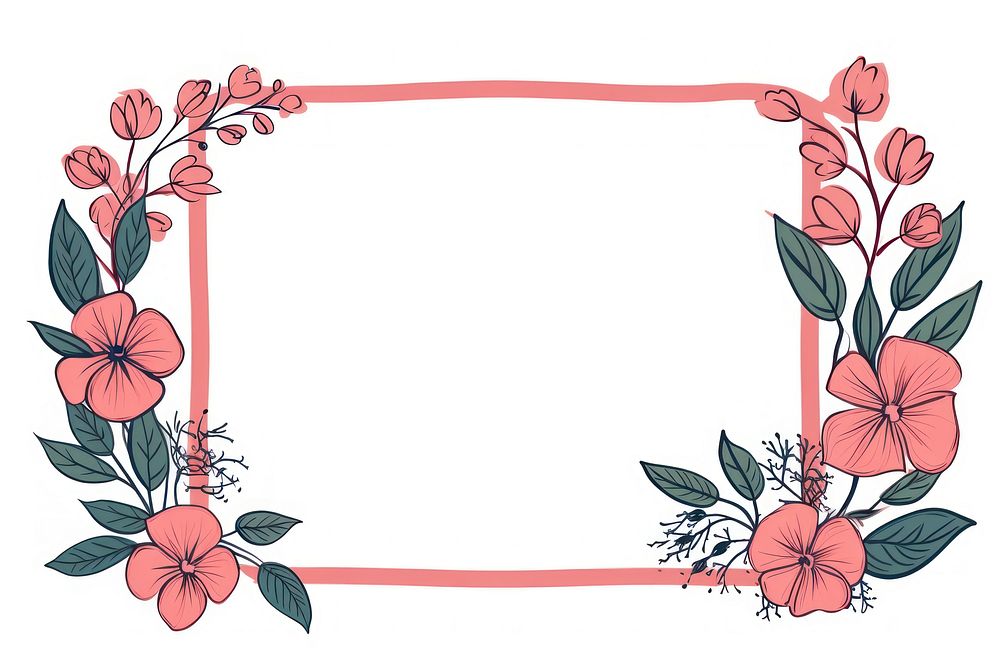 Photo Frame graphics pattern flower. | Free Photo Illustration - rawpixel