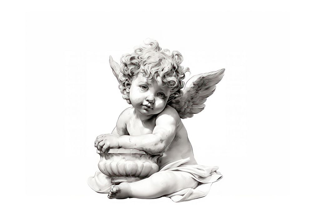 Cherub drawing statue sketch. | Premium Photo Illustration - rawpixel