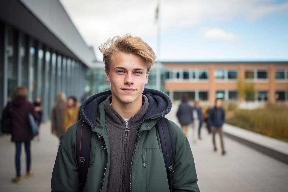 Student portrait building jacket | Free Photo - rawpixel