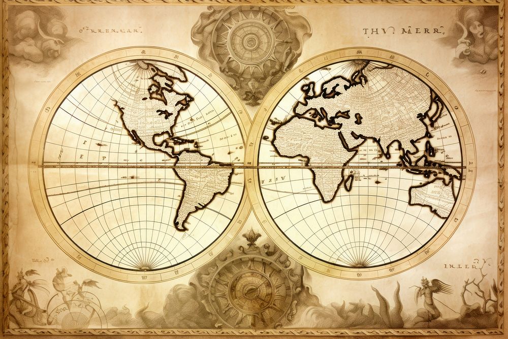 Vintage map backgrounds space architecture. | Free Photo Illustration ...