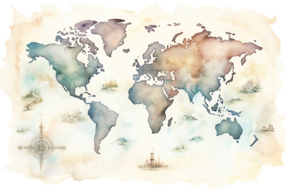 Vintage map creativity topography abstract | Premium Photo Illustration ...