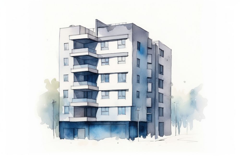 Apartment architecture building drawing. AI | Free Photo Illustration ...
