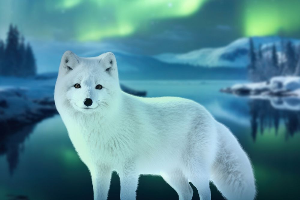 White wolf wildlife nature remix | Premium Photo - rawpixel