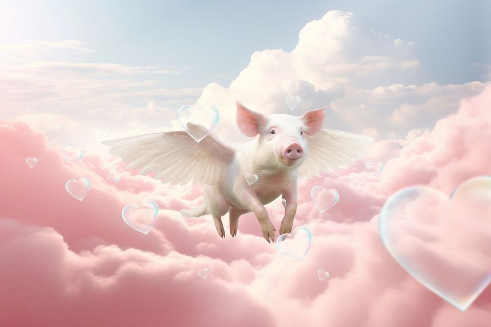 Flying pig surreal remix | Free Photo Illustration - rawpixel
