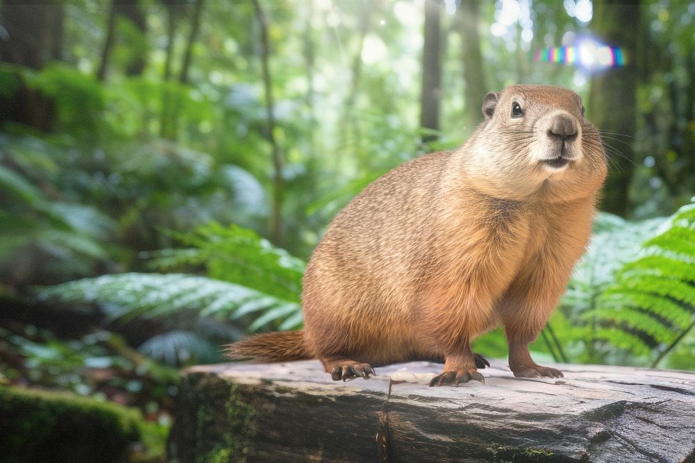Groundhog animal wildlife nature remix | Premium Photo - rawpixel