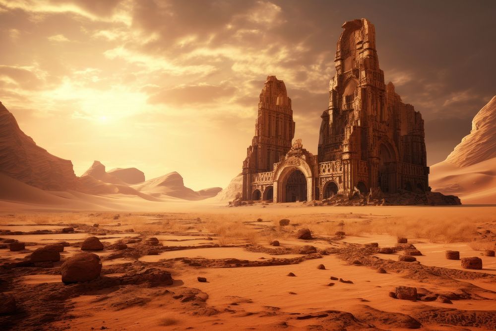 Desert ancient temple architecture landscape | Free Photo - rawpixel