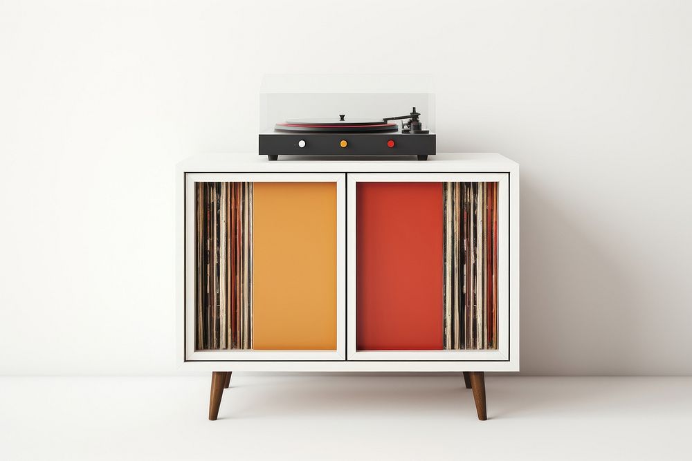 Retro vinyl storage cabinet. AI | Free Photo - rawpixel