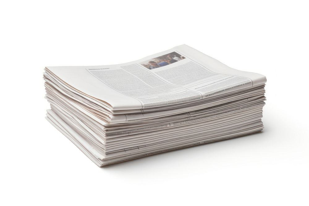 Newspaper white white background paperwork | Free Photo - rawpixel