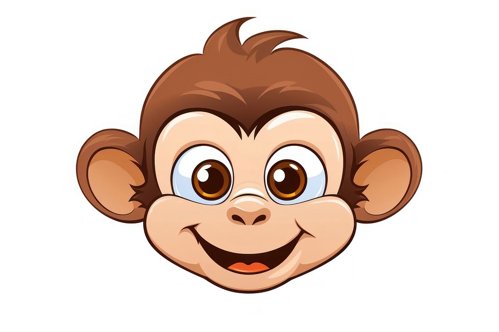 monkey face cartoon mammal animal. | Free Photo Illustration - rawpixel