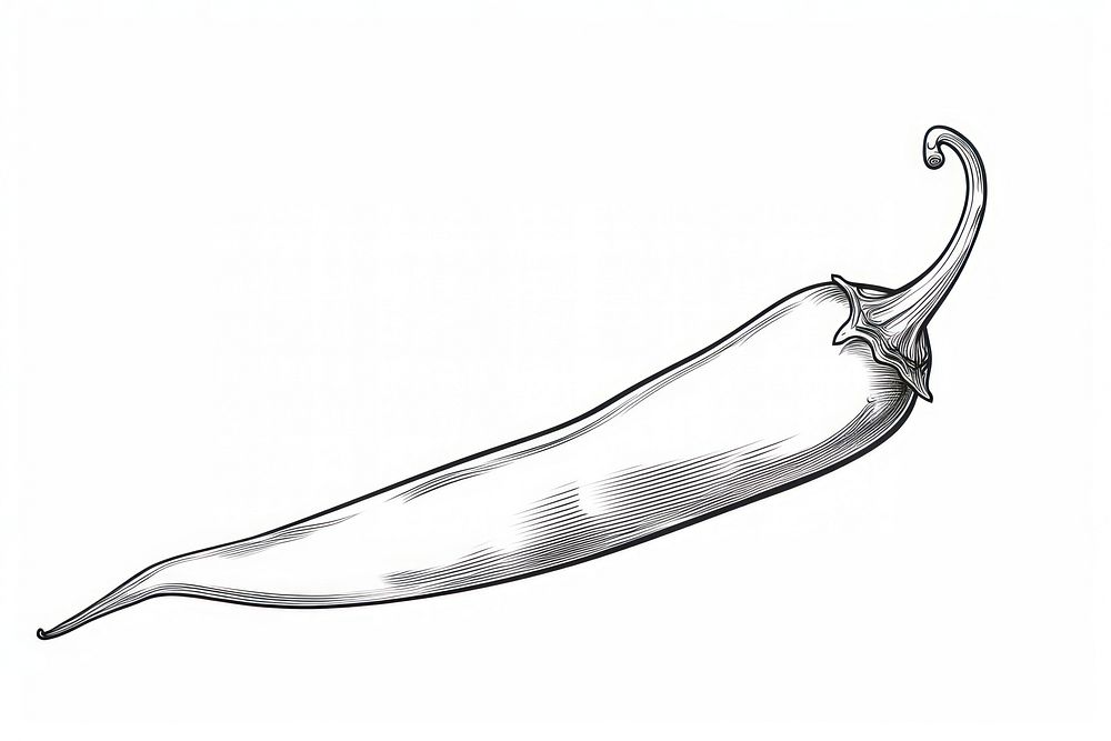Chili sketch white background invertebrate. | Free Photo Illustration - rawpixel