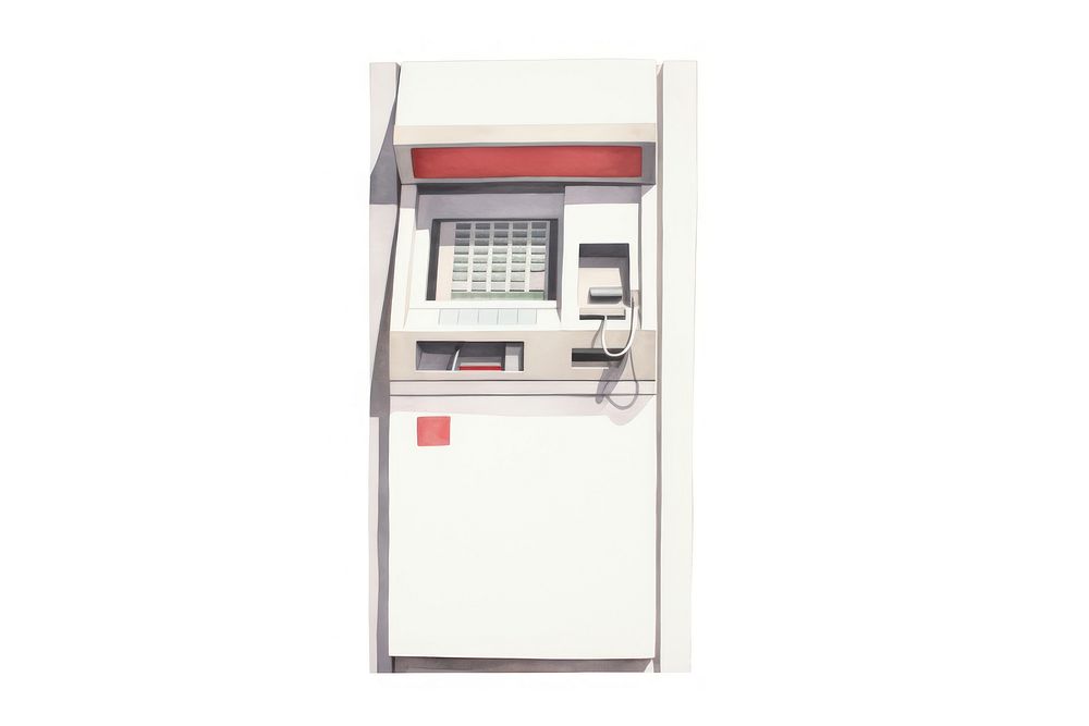 Atm machine white background architecture. | Free Photo Illustration ...