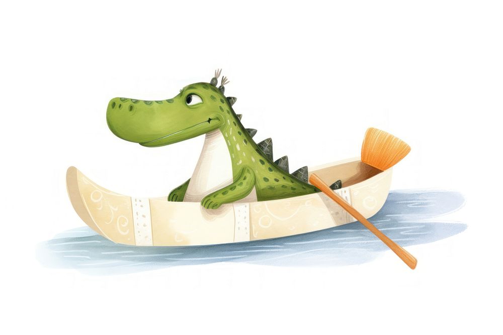Crocodile rowing boat vehicle representation | Premium Photo ...