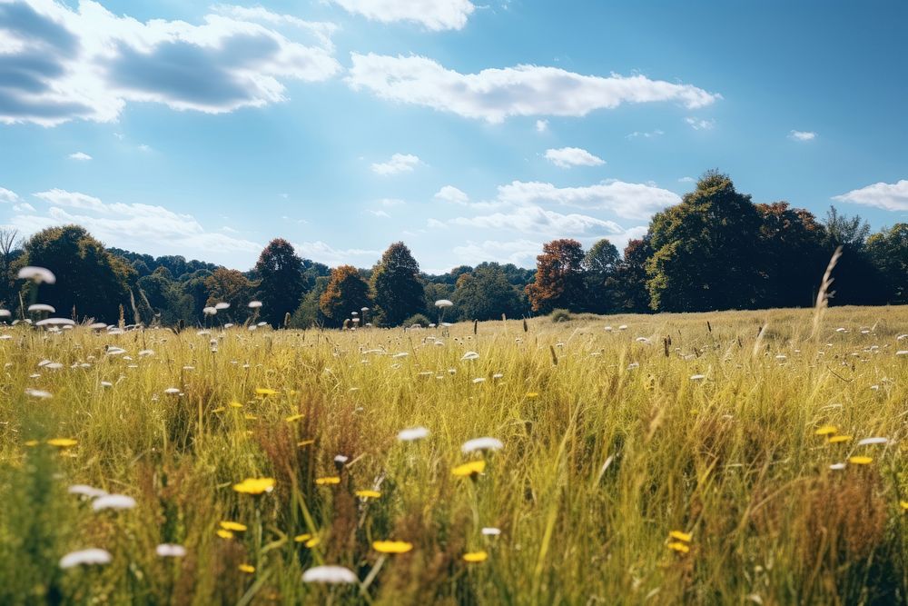 Autumn meadow landscape grassland outdoors | Free Photo - rawpixel