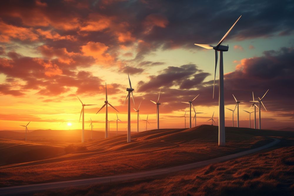 Turbine windmill outdoors machine. AI | Free Photo - rawpixel