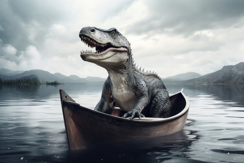 Dinosaur boat reptile vehicle. | Free Photo - rawpixel